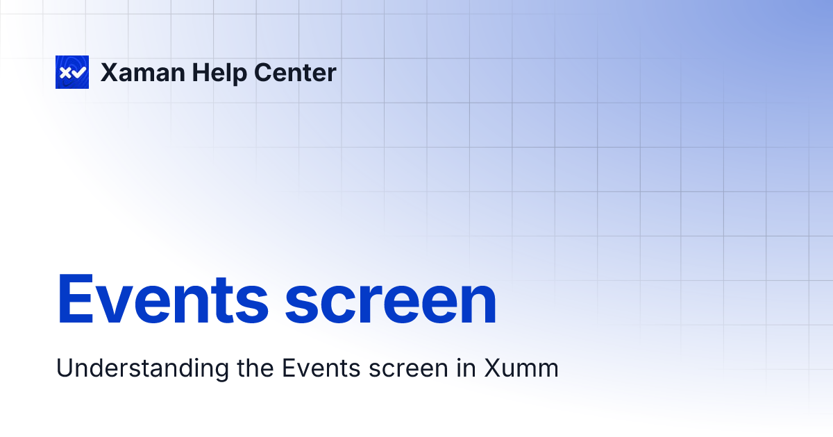 Events screen | Xaman Help Center